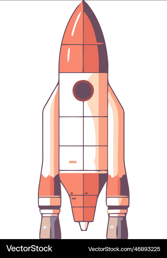 Futuristic spaceship roket pink icon Royalty Free Vector