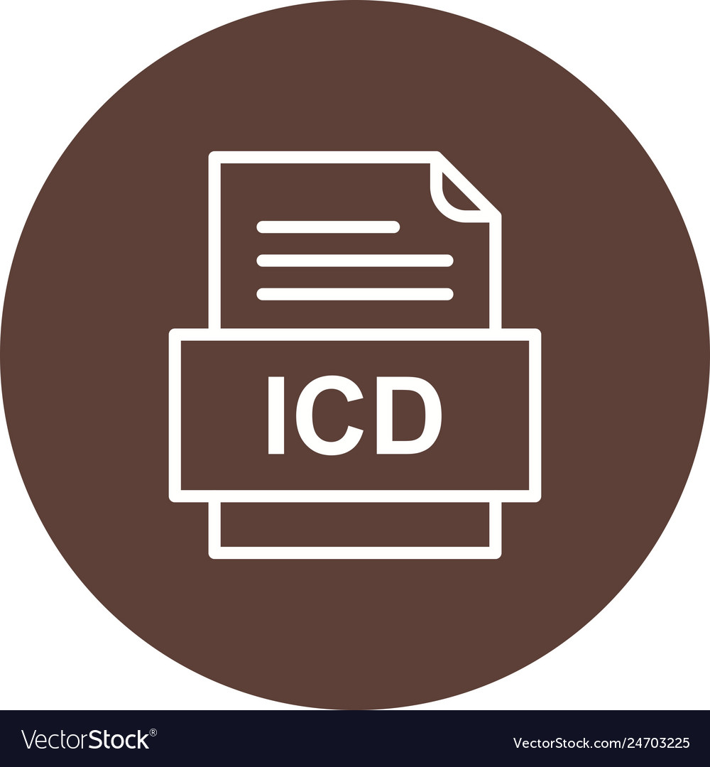 Icd file document icon Royalty Free Vector Image