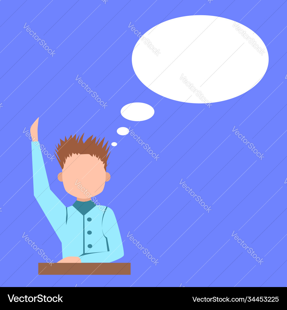 In classroom a boy answers the student Royalty Free Vector