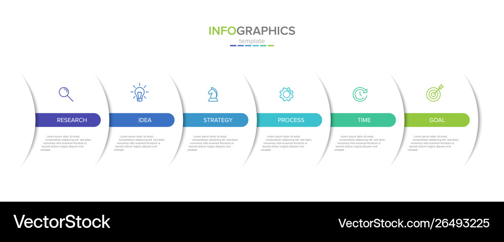 Infographic label template with icons 6 Royalty Free Vector