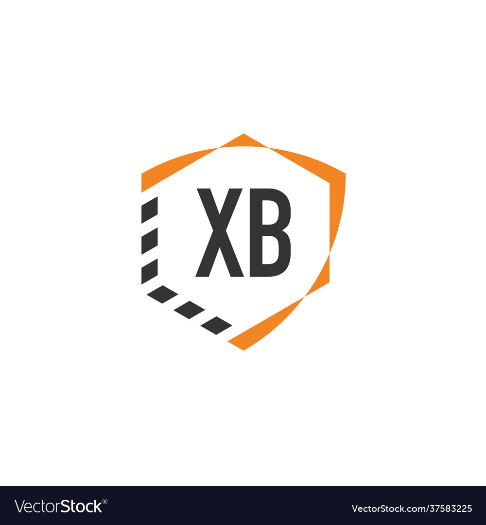Initial letter xb shield hexagonal logo template Vector Image