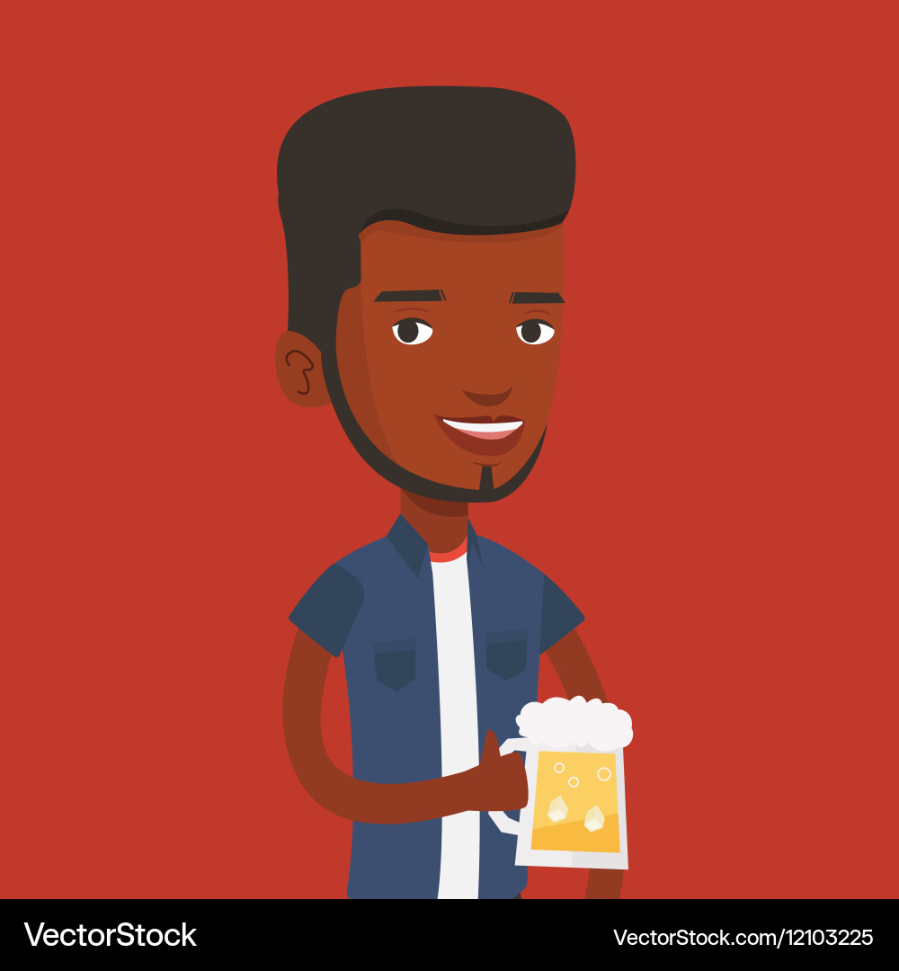 Man drinking beer Royalty Free Vector Image - VectorStock