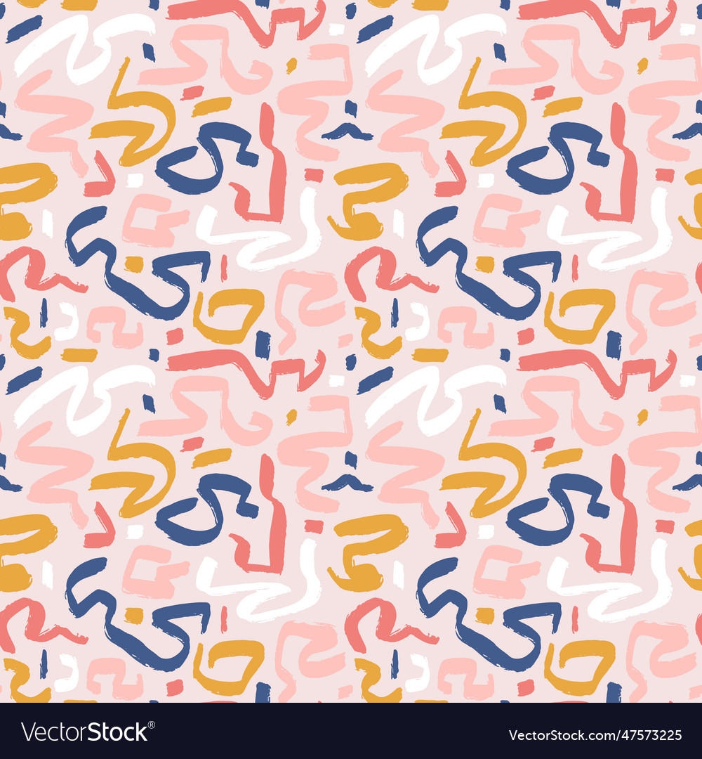 Marker drawn scribble abstract seamless pattern Vector Image