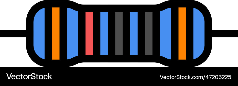 Metal film resistor electronic component color Vector Image