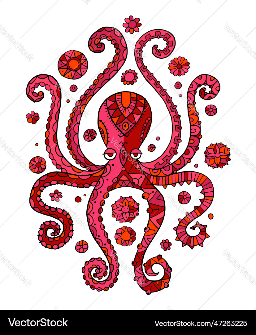 Octopus hand drawing vintage engraving Royalty Free Vector