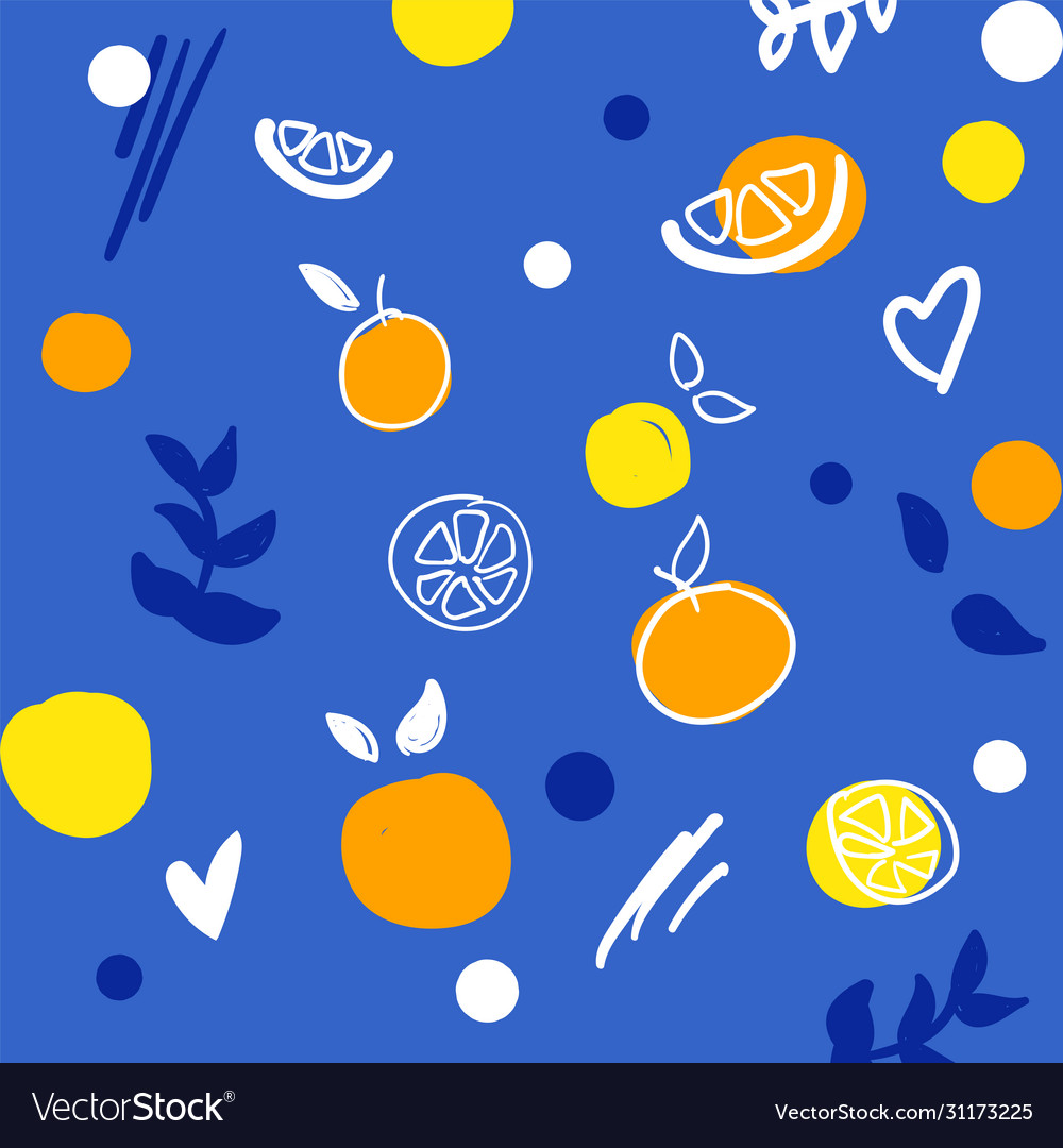 Orange fruit pattern Royalty Free Vector Image