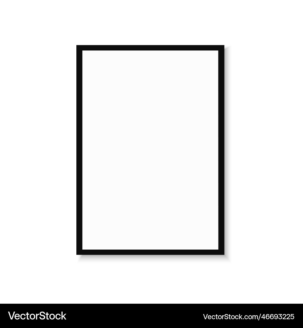 Realistic photo frame with black border and shadow