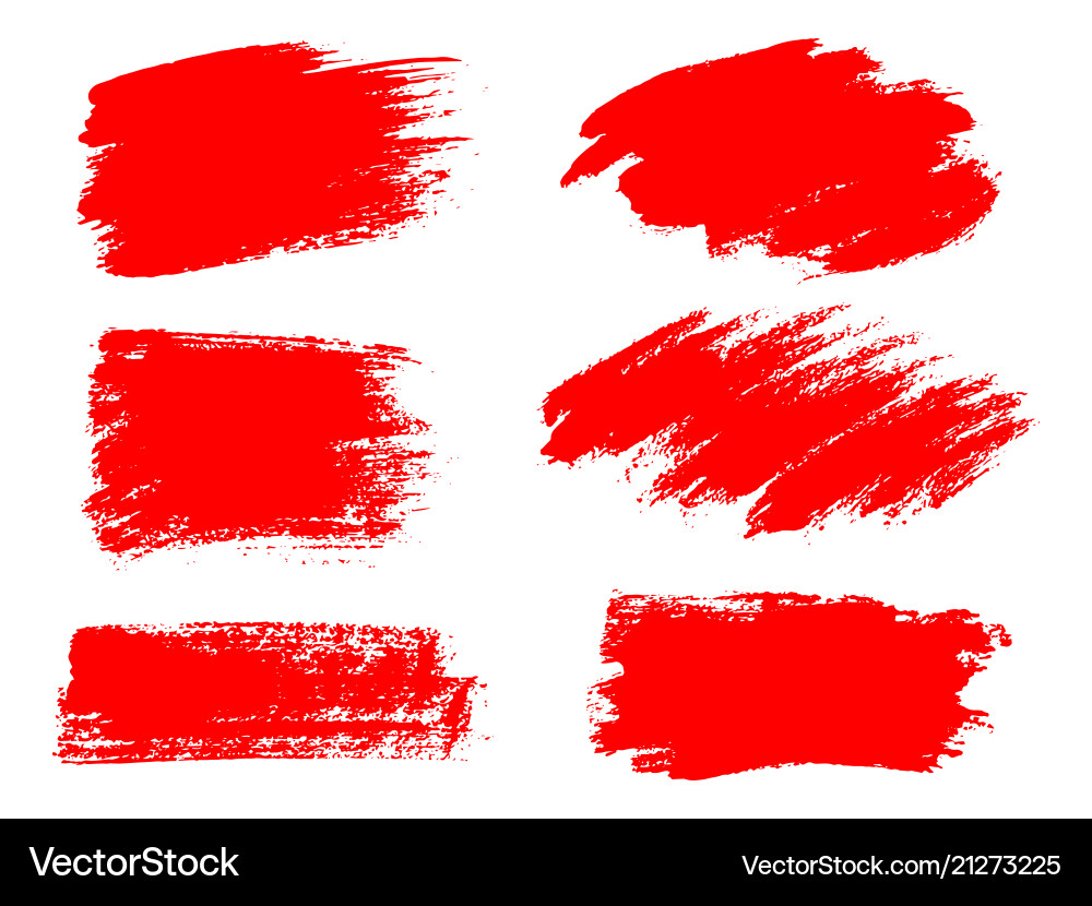 Red paint ink brush stroke brush line Royalty Free Vector