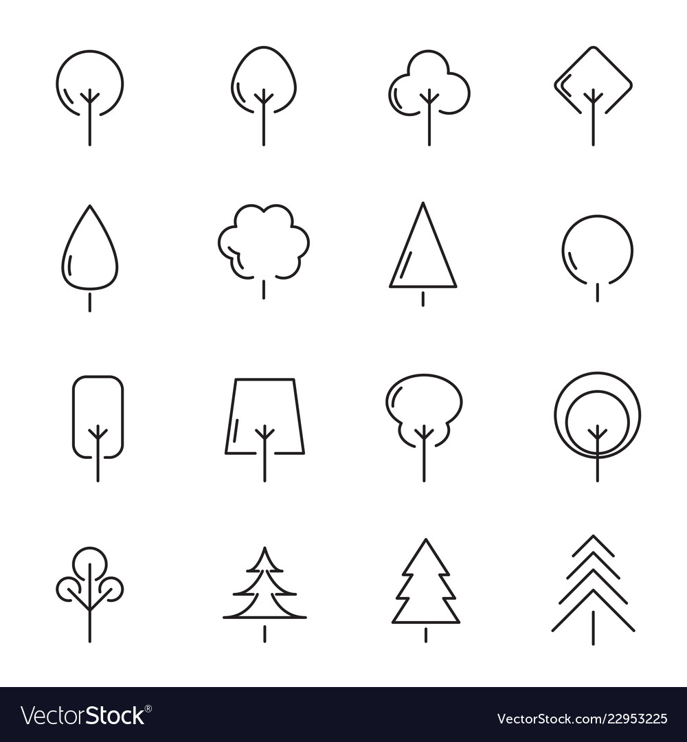 Tree and plant icon set sign symbol concept Vector Image