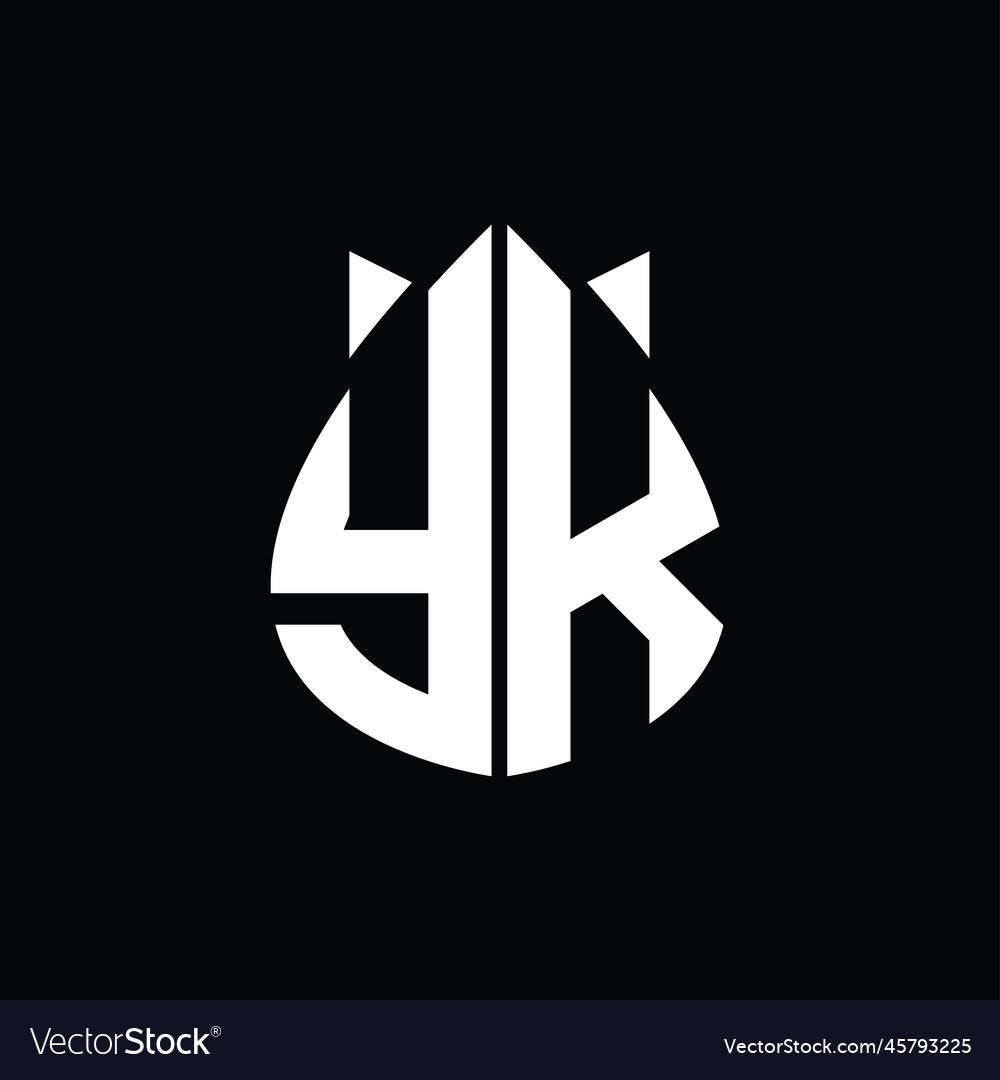 Yk logo monogram drops crown shape images design Vector Image Yk logo monogram drops crown shape images design Vector Image