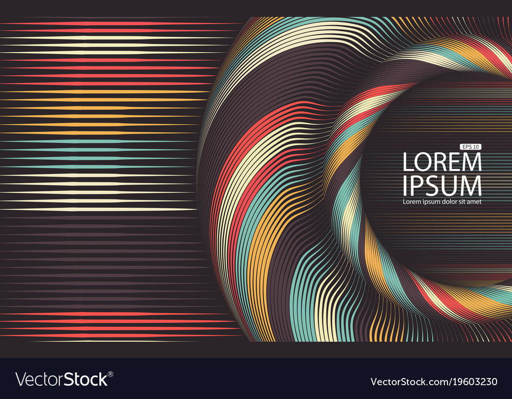 Abstract colorful string lines background Vector Image