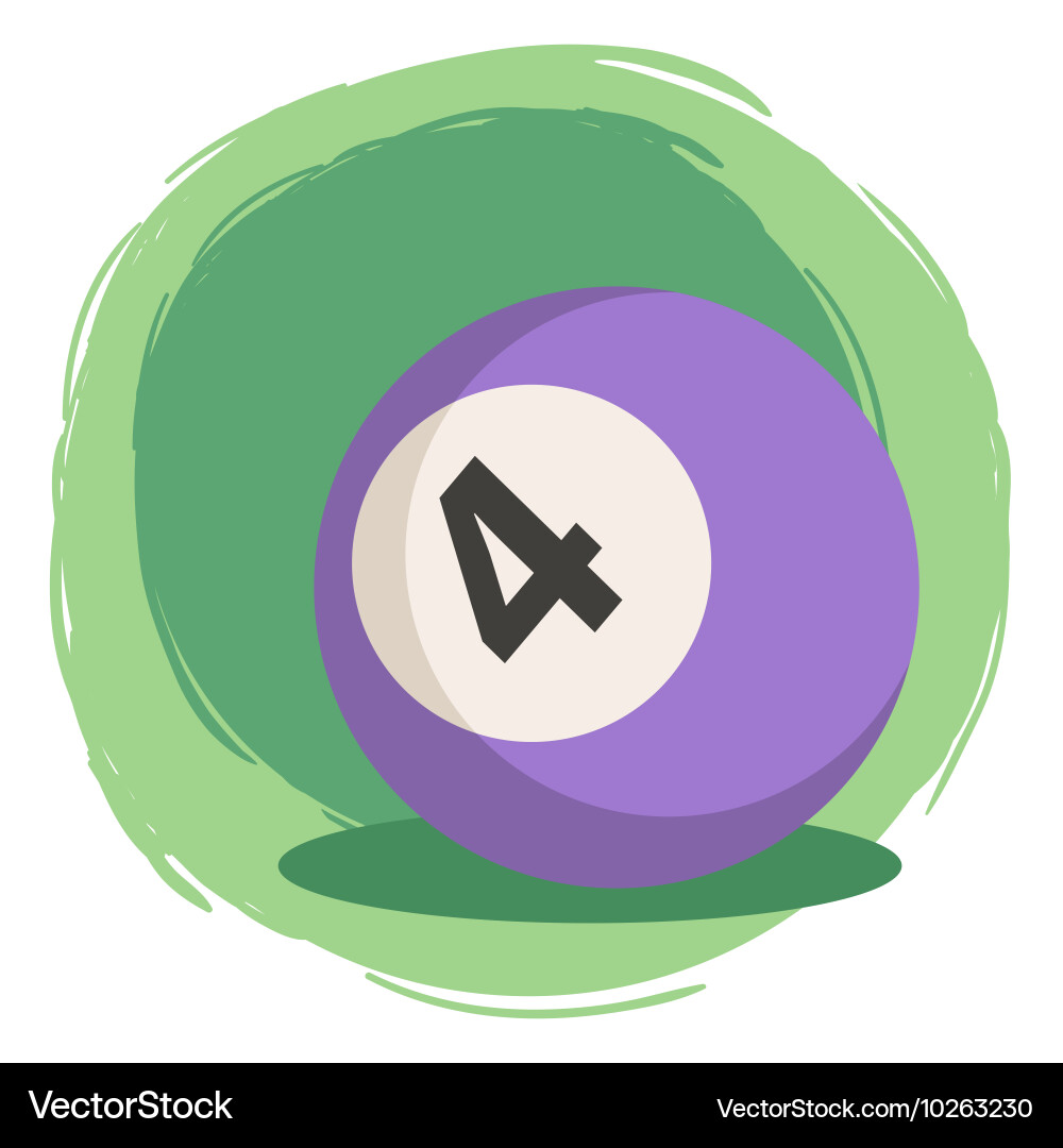 Billiard ball number 4 purple Royalty Free Vector Image