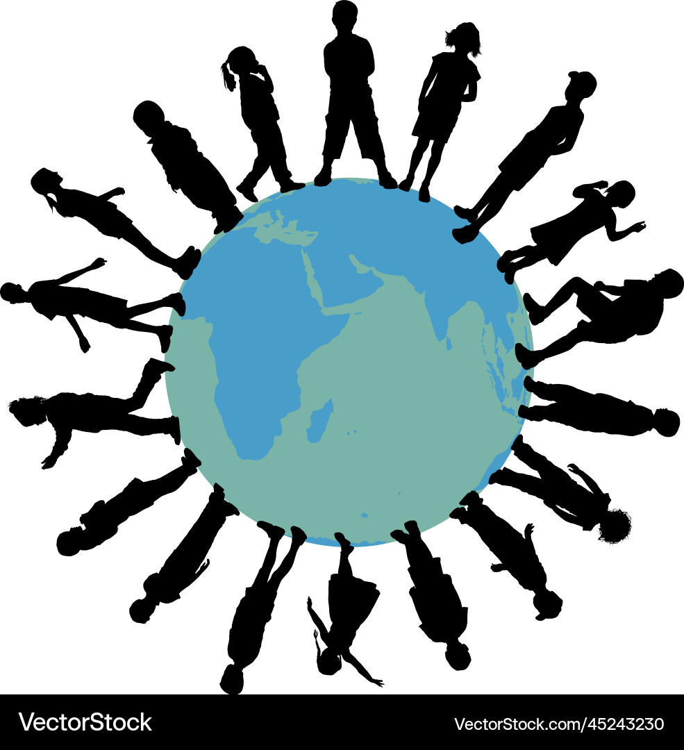 Children are all over the world Royalty Free Vector Image