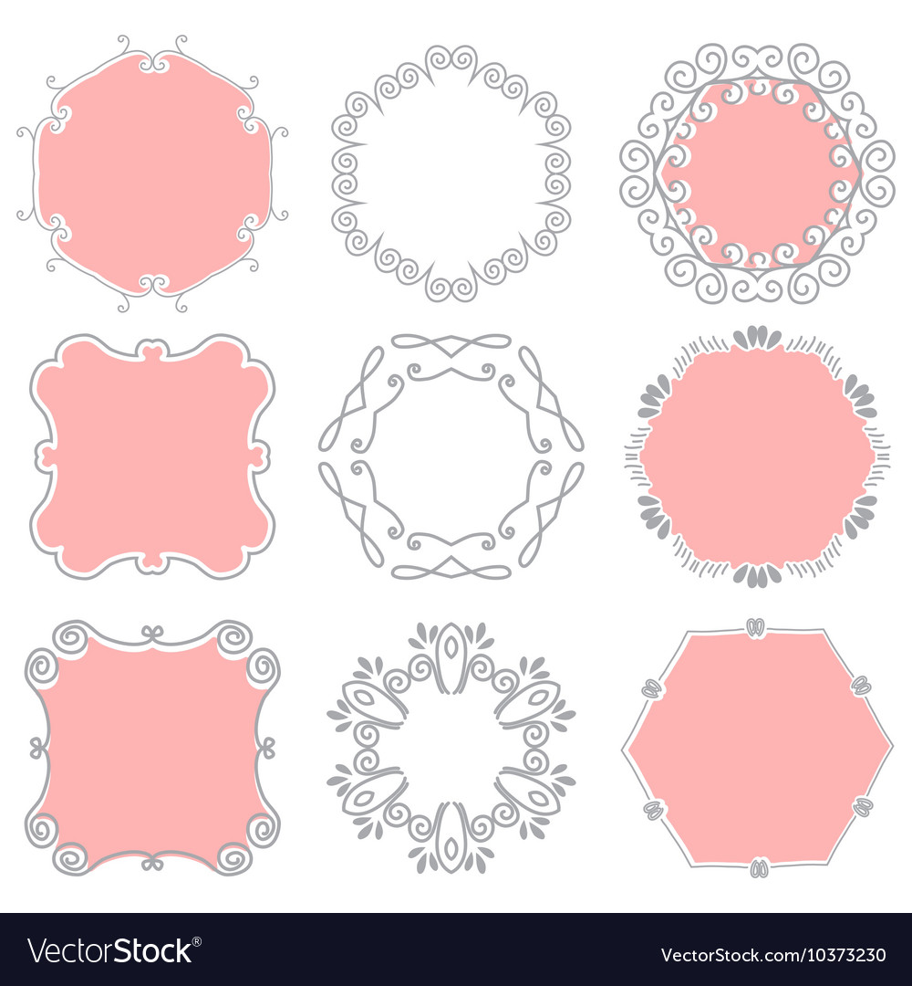 Cute hand drawn frames Royalty Free Vector Image