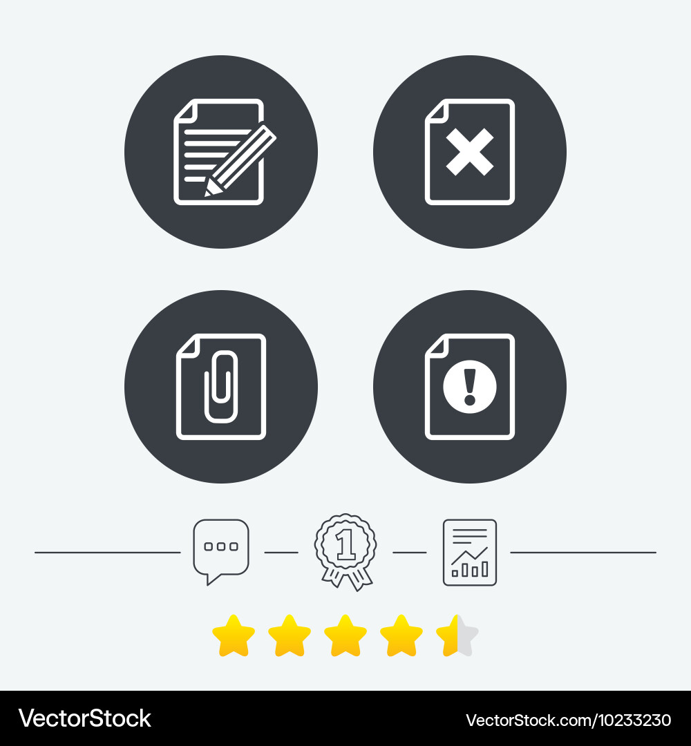 File attention icons exclamation signs Royalty Free Vector