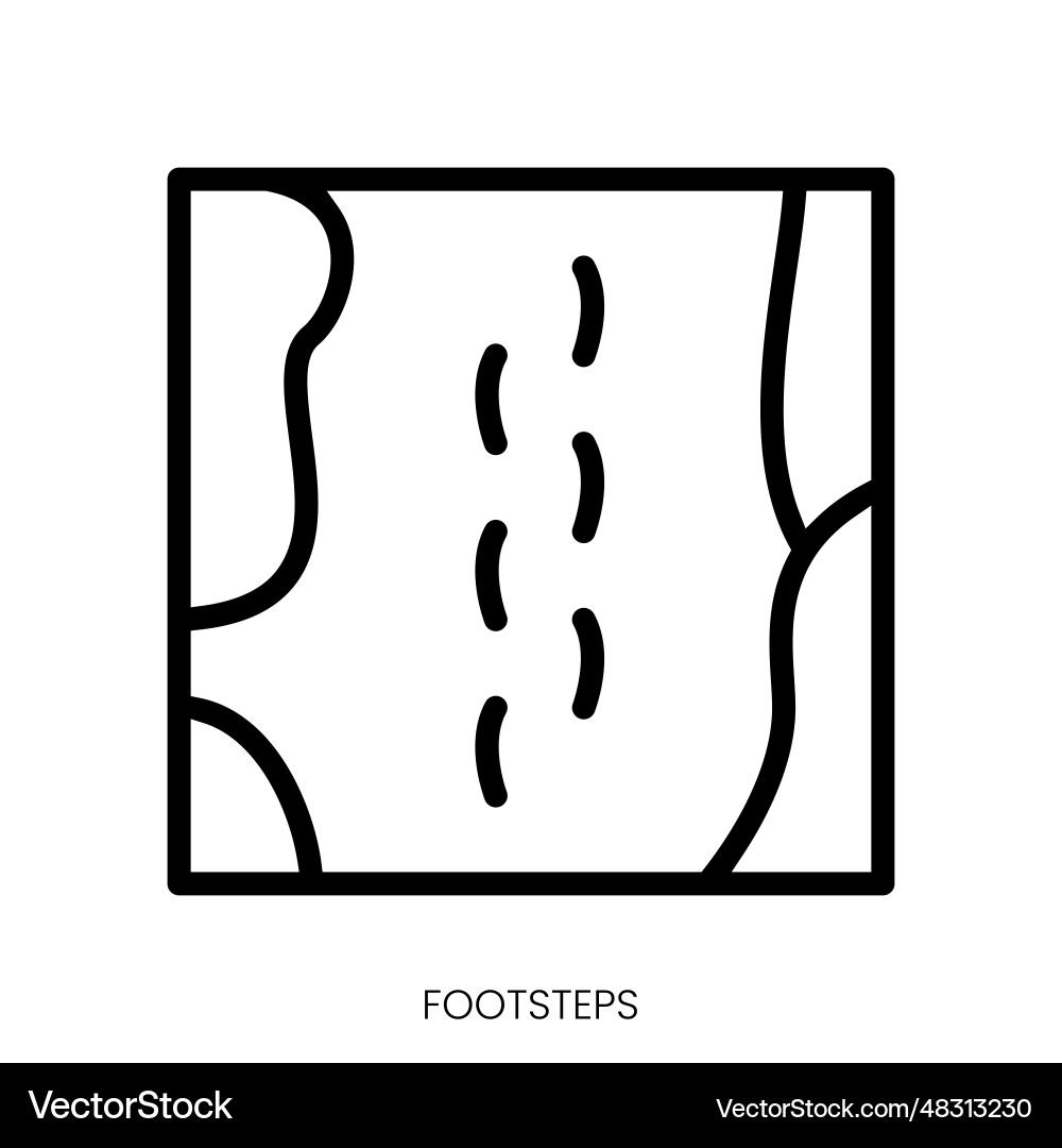 Footsteps icon line art style design isolated Vector Image