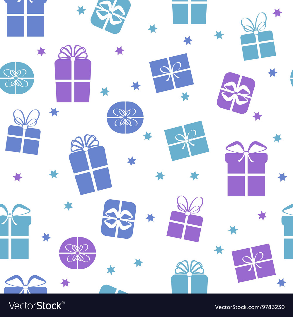 Gift boxes seamless pattern Royalty Free Vector Image