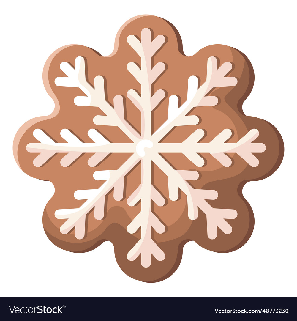 Gingerbread cookies in shape of snowflake Vector Image