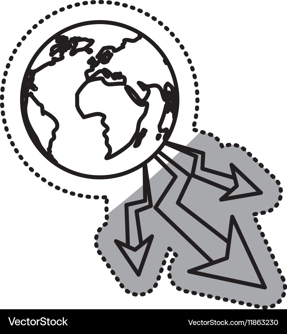Isolated decrease and planet design Royalty Free Vector