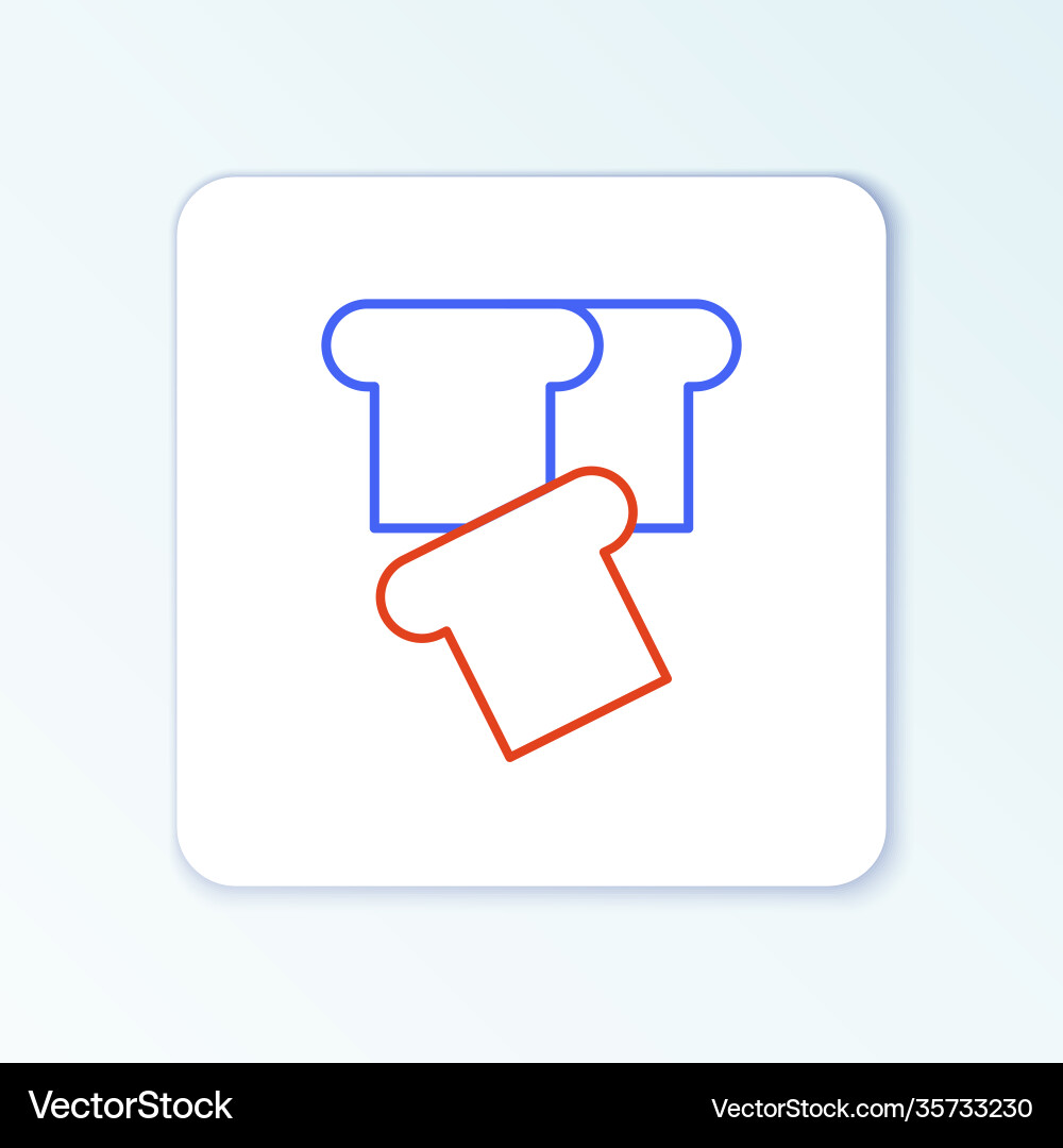 Line bread toast for sandwich piece roasted Vector Image
