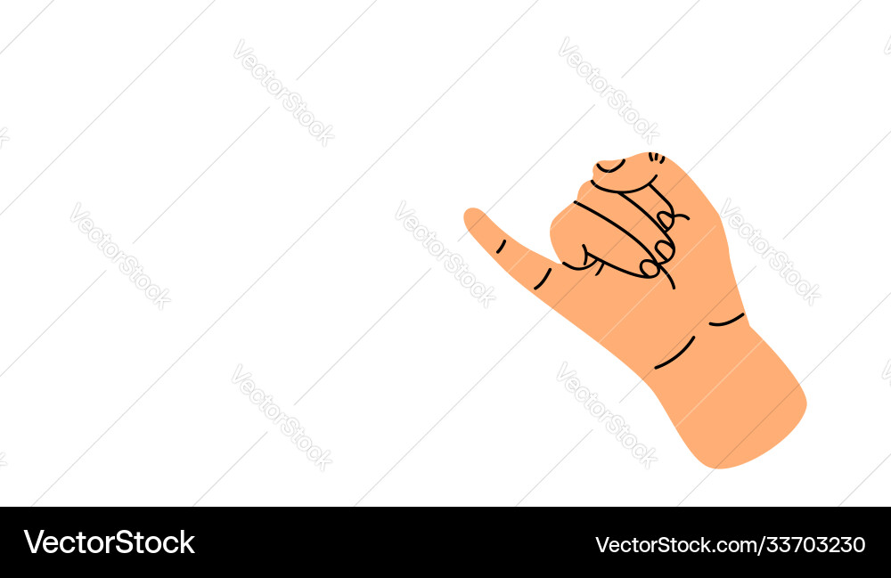 Little finger making gesture promise on white Vector Image