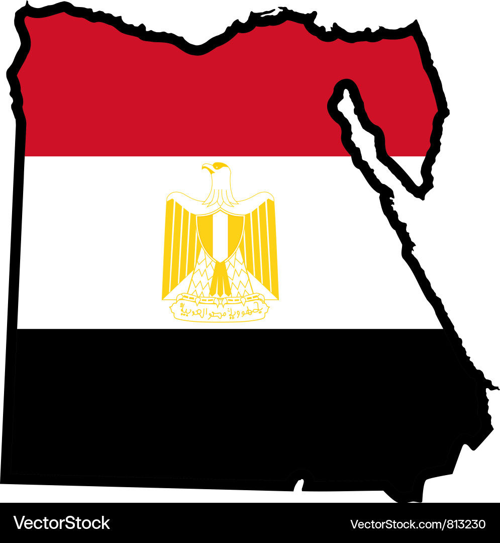 Map in colors of egypt Royalty Free Vector Image