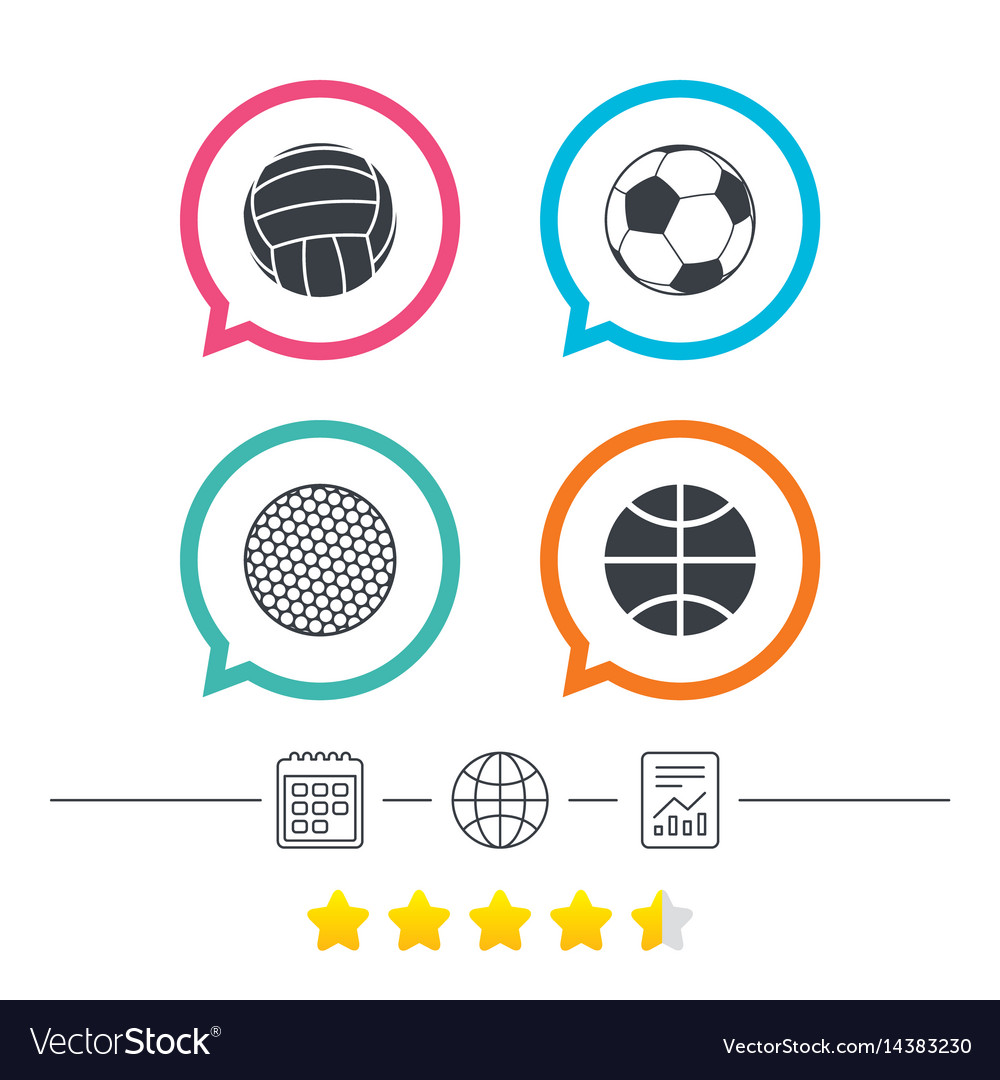 Sport balls volleyball basketball soccer Vector Image