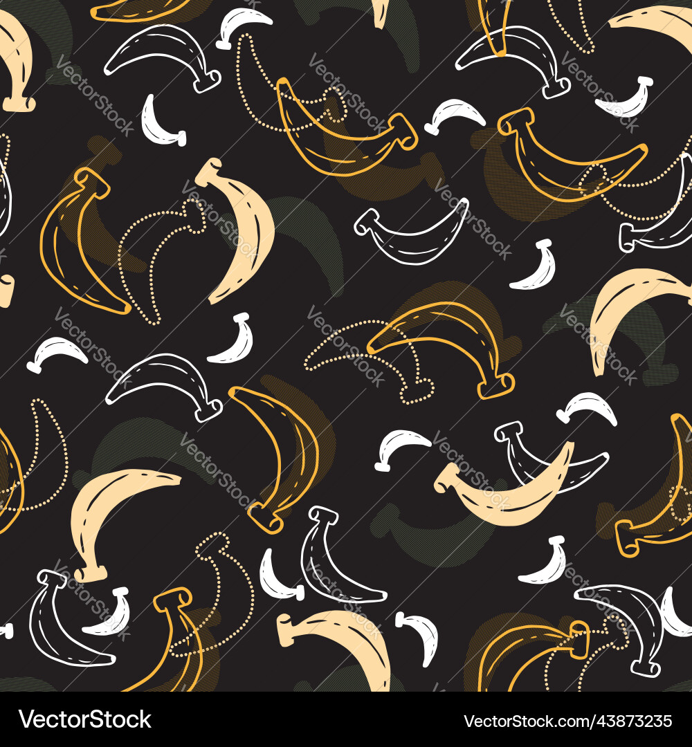 Abstract banana fruit graphic silhouette Vector Image