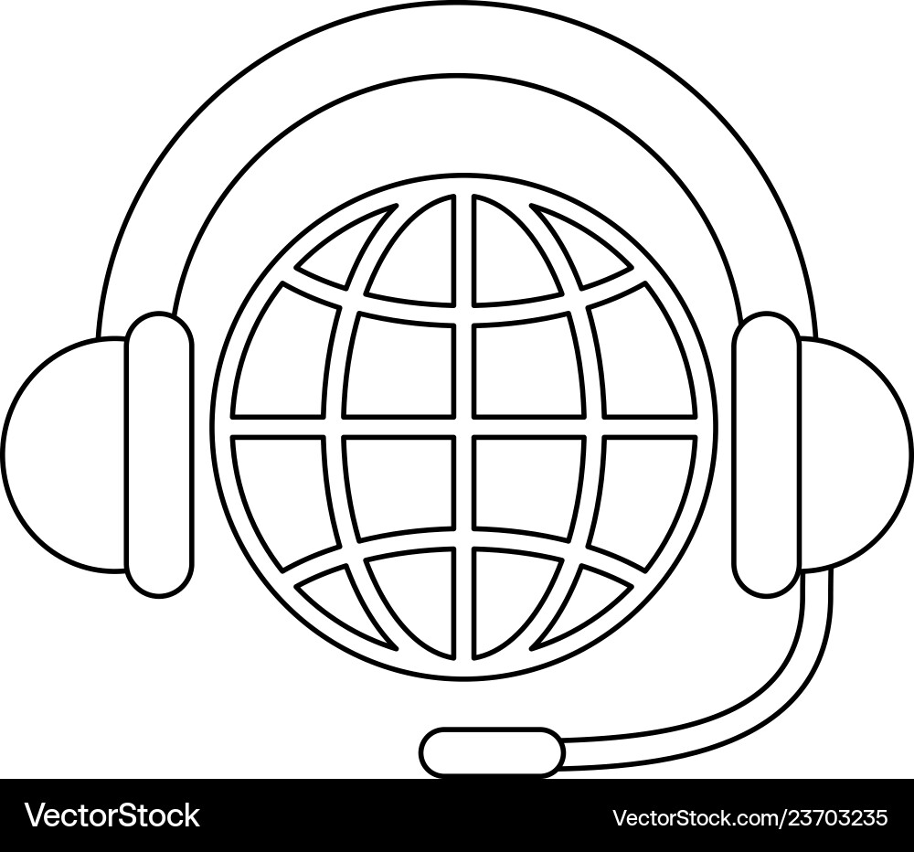 Call center and customer service black white Vector Image