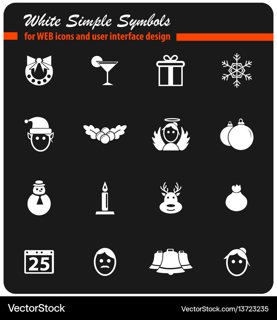 Christmas icon set Royalty Free Vector Image - VectorStock