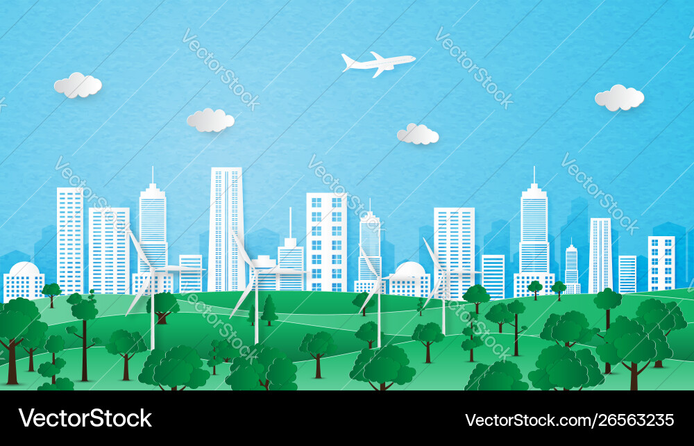 City landscape ecology and environment Royalty Free Vector