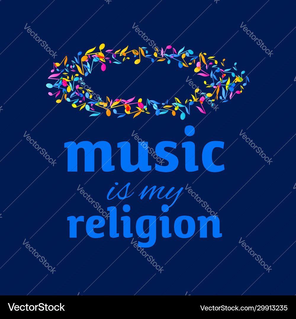 Colorful music quote notes background Royalty Free Vector