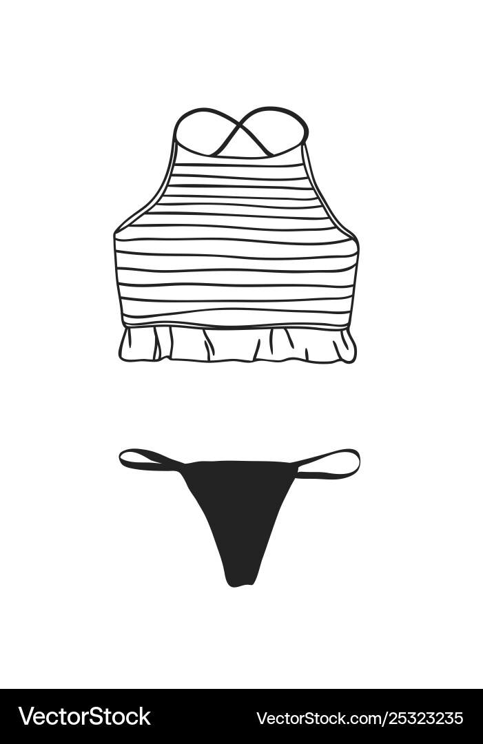 Hand drawn summer bikini actual tropical Vector Image
