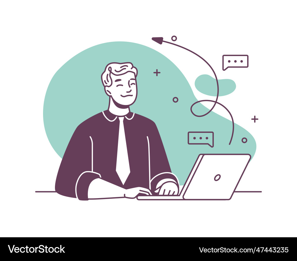 Helpline customer service call center worker Vector Image