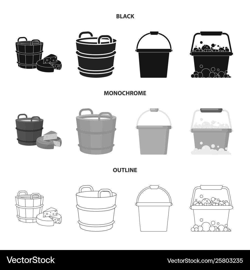 Isolated object bucket and water sign Royalty Free Vector