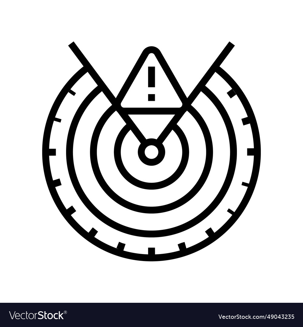 Radar risk line icon Royalty Free Vector Image Radar risk line icon Royalty Free Vector Image