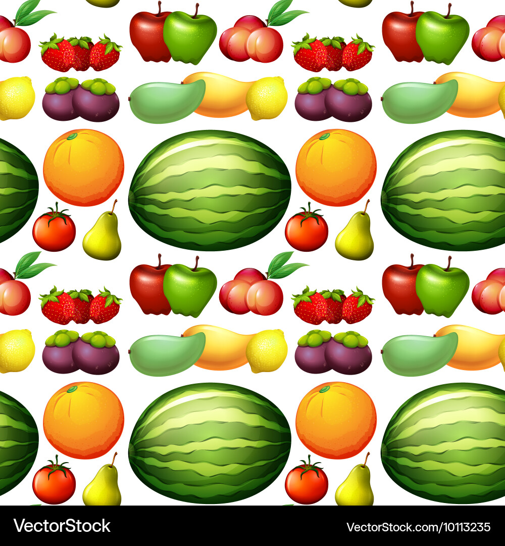 Seamless background with fresh fruits Royalty Free Vector
