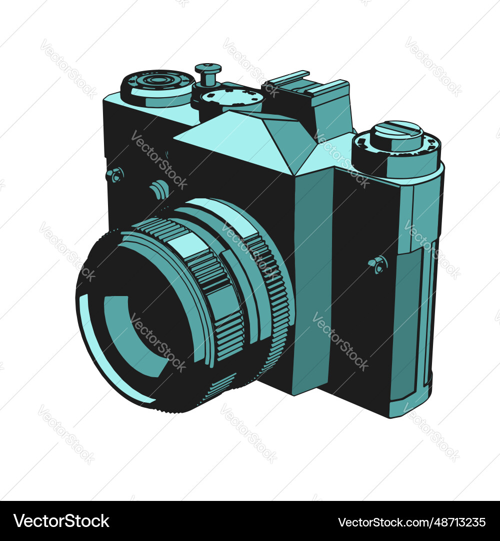 Slr retro film camera Royalty Free Vector Image
