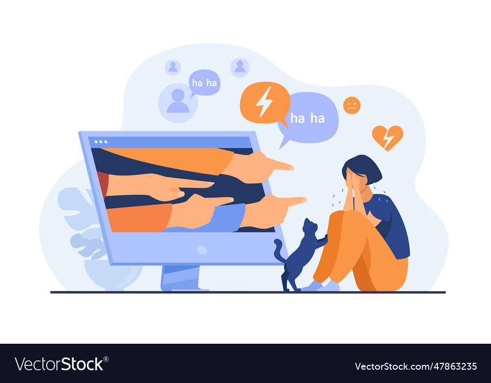 Social media bullying Royalty Free Vector Image