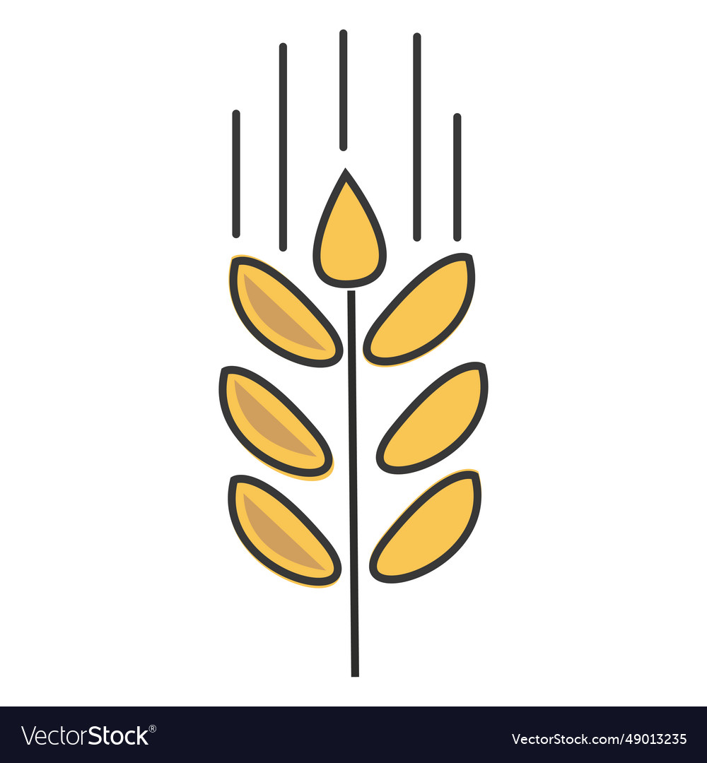 Stroke bakery wheat Royalty Free Vector Image - VectorStock