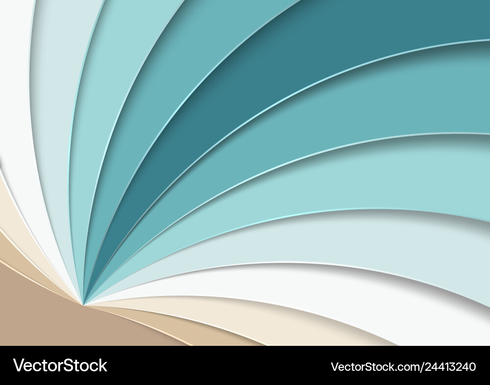 Abstract background with paper curves in layers Vector Image