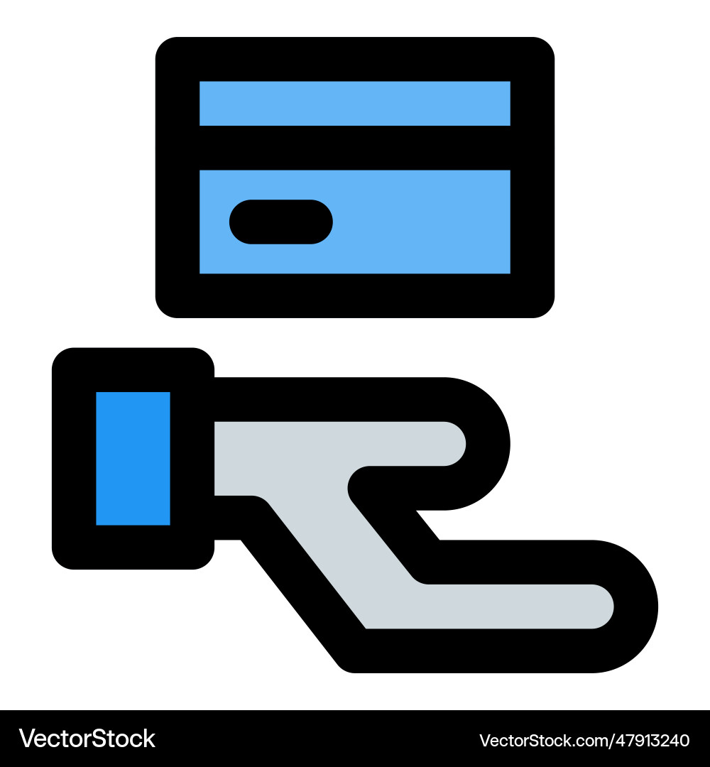 Buyer makes a cashless payment Royalty Free Vector Image