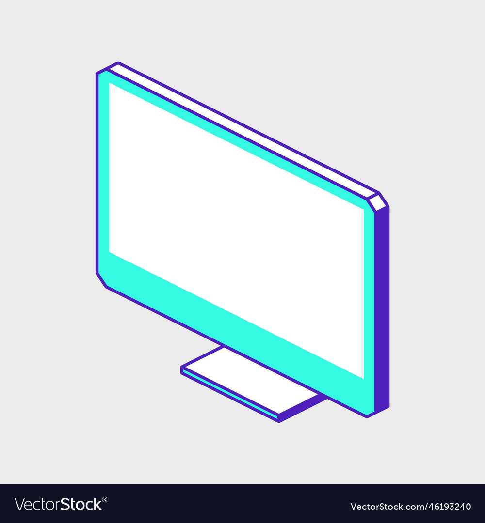 Computer monitor isometric Royalty Free Vector Image