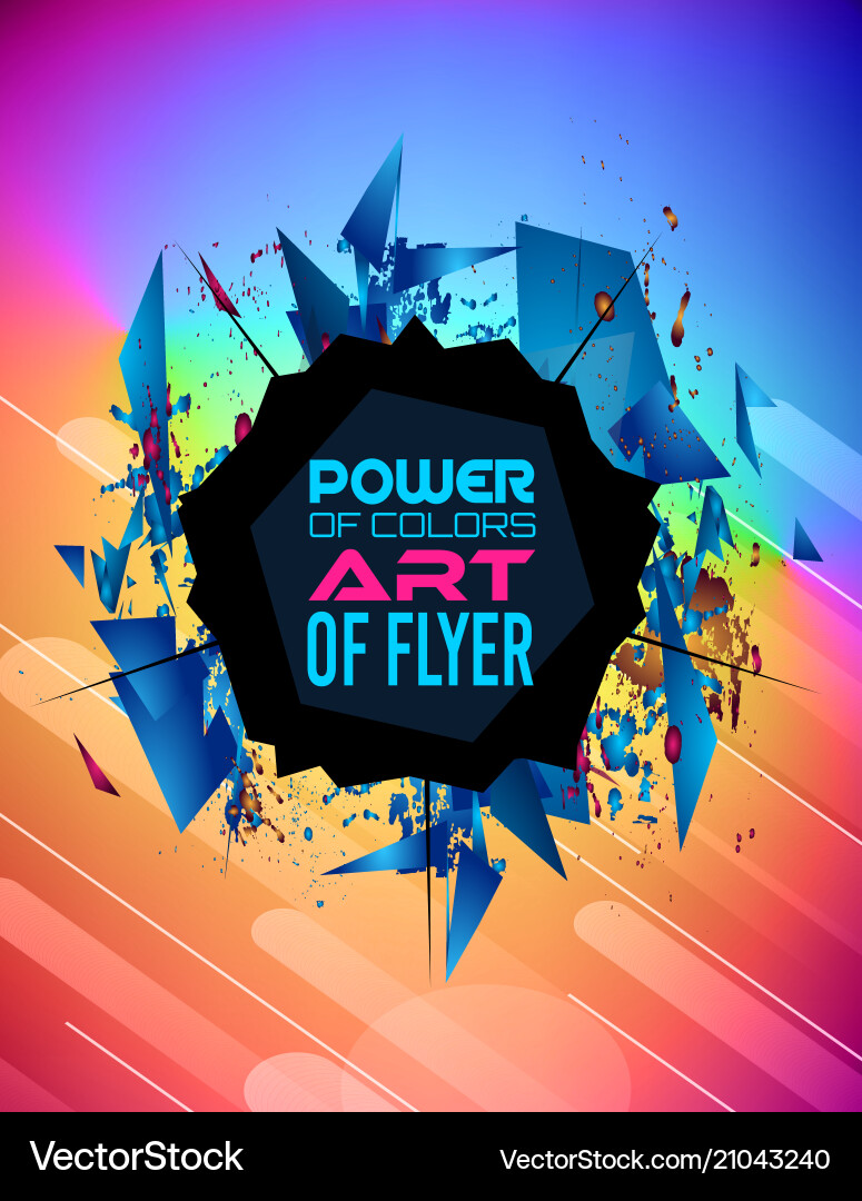Cover or flyer layout with geometric colorful Vector Image
