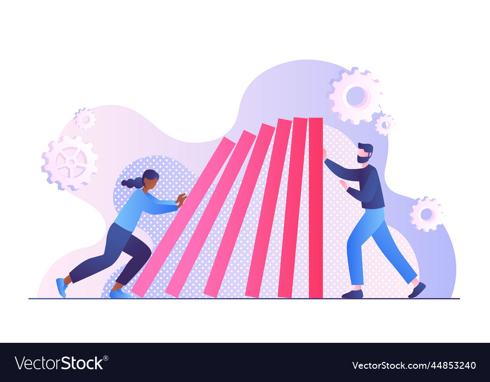 Domino effect concept Royalty Free Vector Image