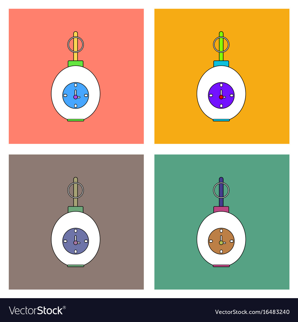 Flat icon design collection military grenade Vector Image