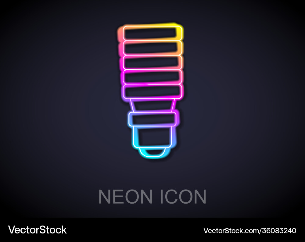 Glowing neon line led light bulb icon isolated Vector Image