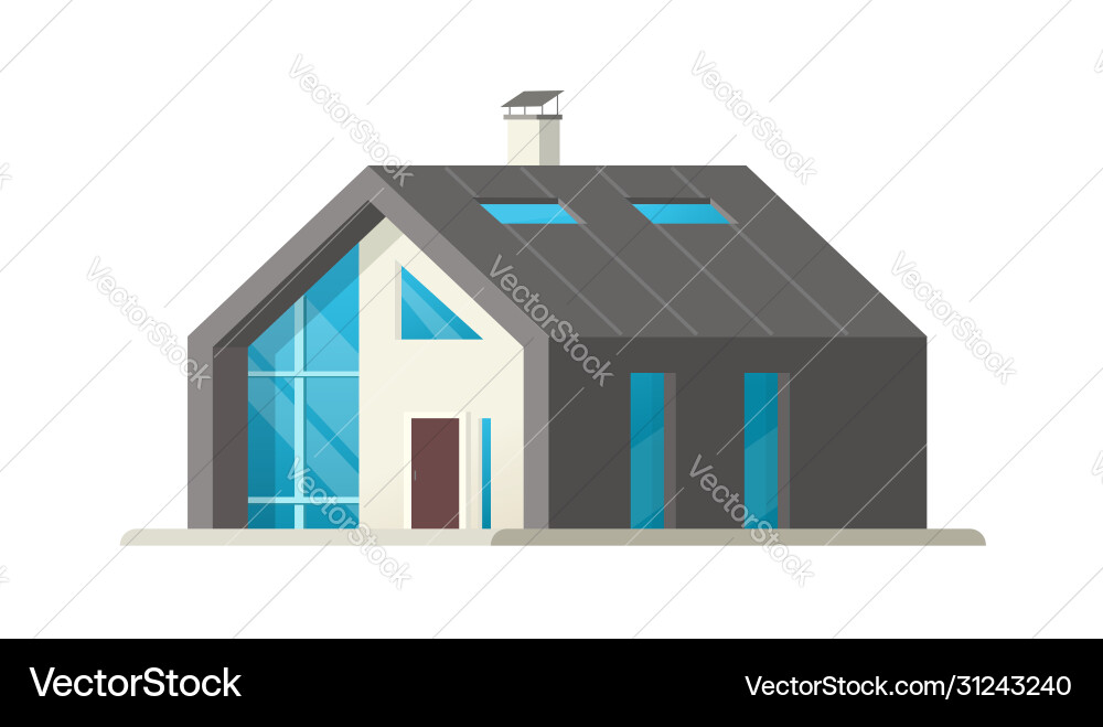 House or home isolated building flat modern Vector Image