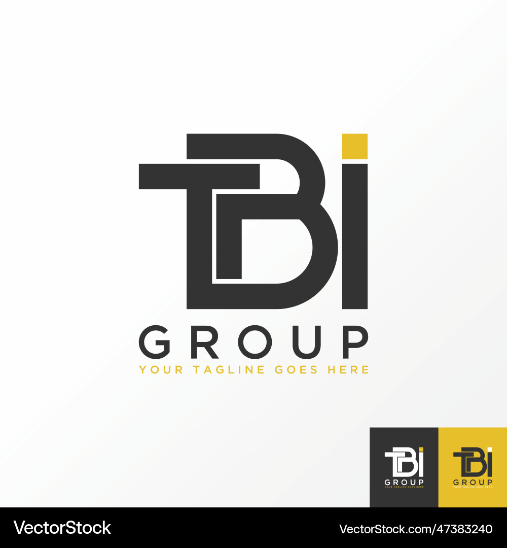 Letter tbi sans serif connected font tech Vector Image
