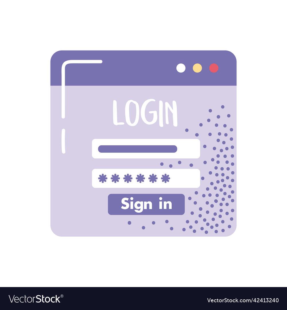 Login template webpage Royalty Free Vector Image